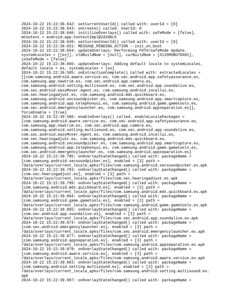 Samsung Locale Overlay Management Logs | PDF | Android (Robot) | Google