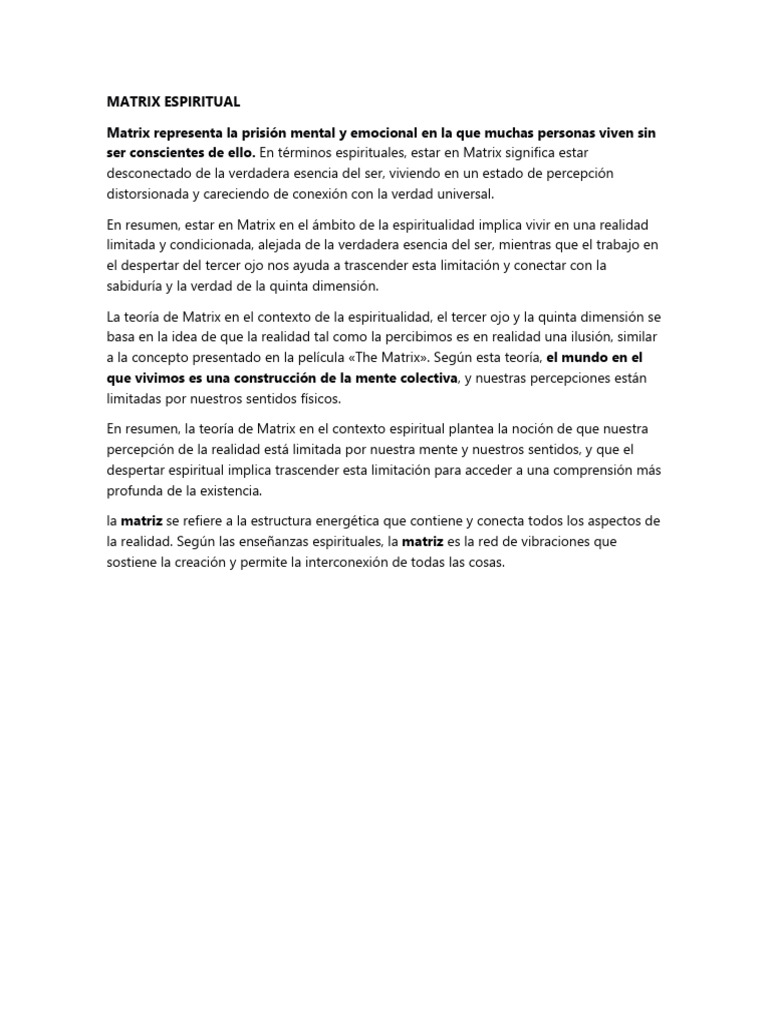 Matrix Espiritual | PDF