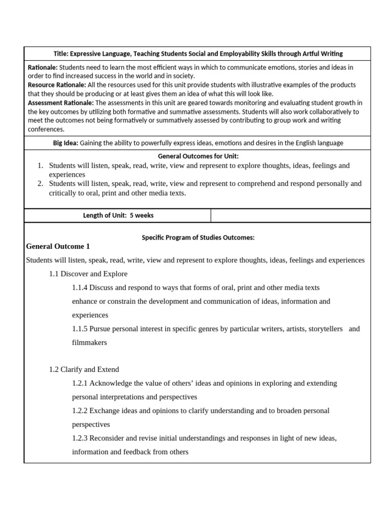 Artful Writing for Social Skills Development | PDF | Narration | Cognition
