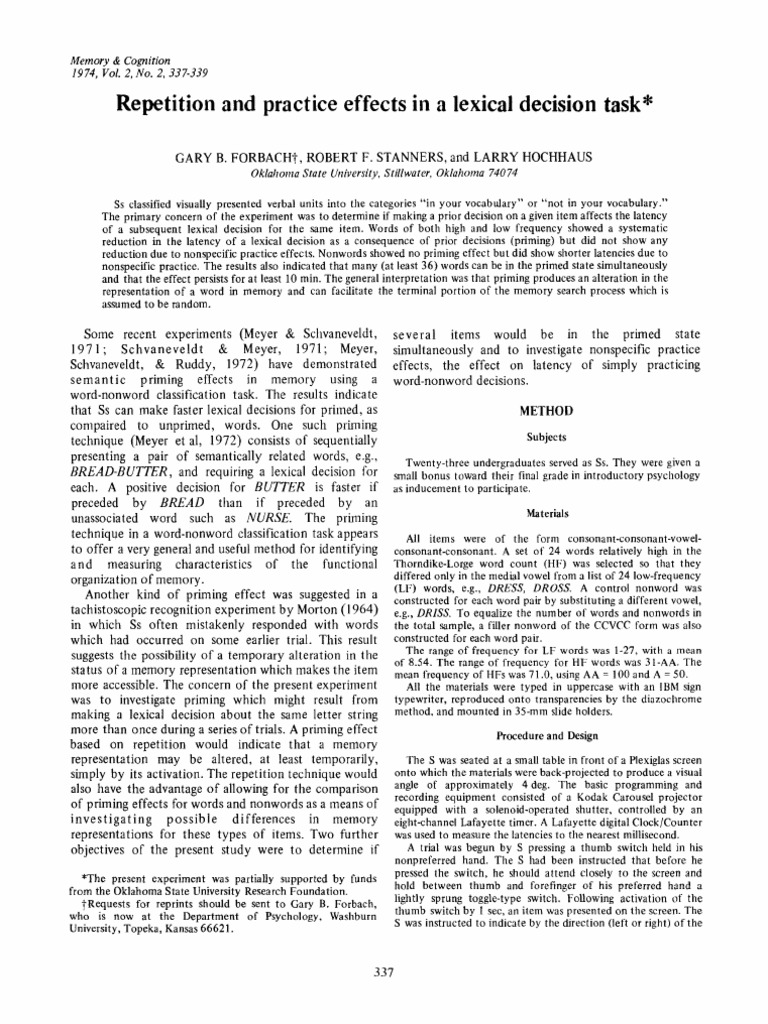 BF03209005 | PDF | Priming (Psychology) | Memory