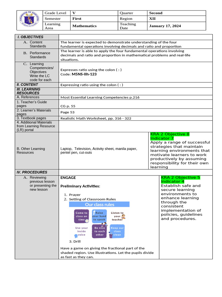 COT-2-MATH-5 | PDF | Learning | Teachers