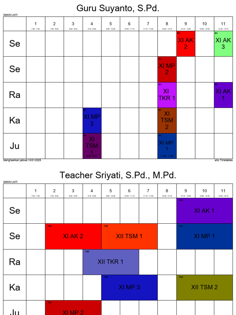 Jadwal Guru Revisi 1 | PDF