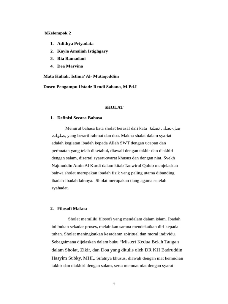 ISTIMA' UAS Kel 2.. | PDF