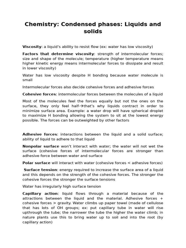 Liquids and solids | PDF | Intermolecular Force | Chemical Bond