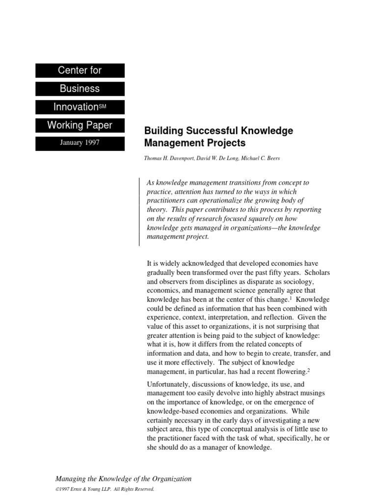 Building_Successful_Knowledge_Management | PDF | Knowledge | Knowledge ...