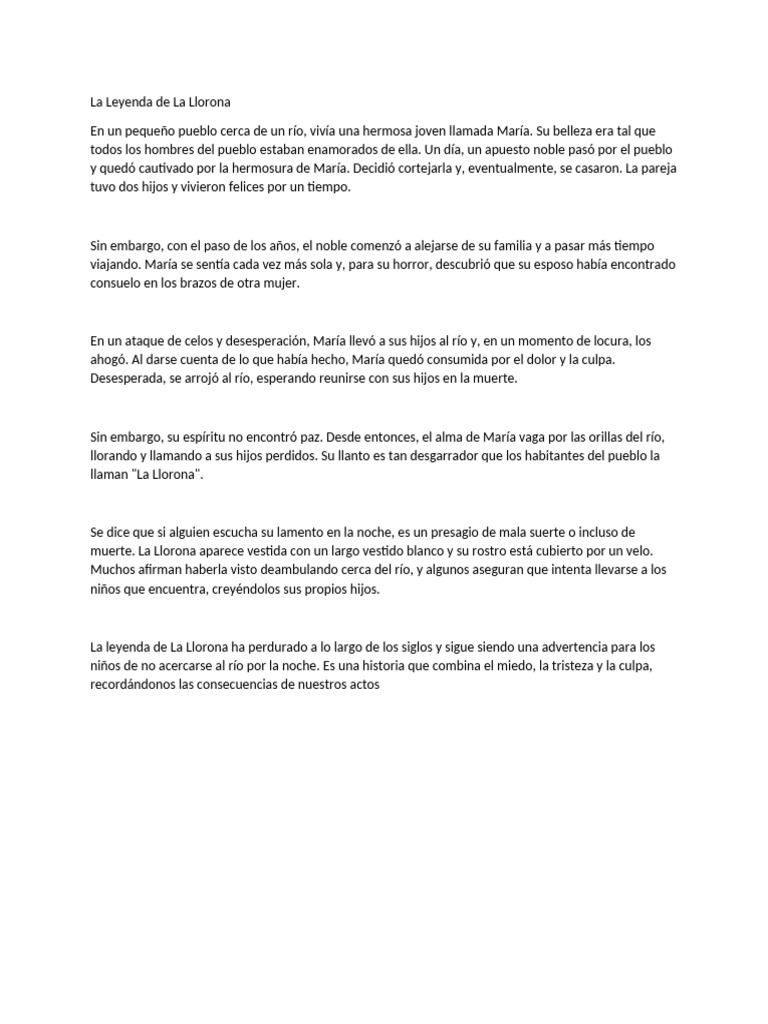 La Leyenda de La Llorona | PDF