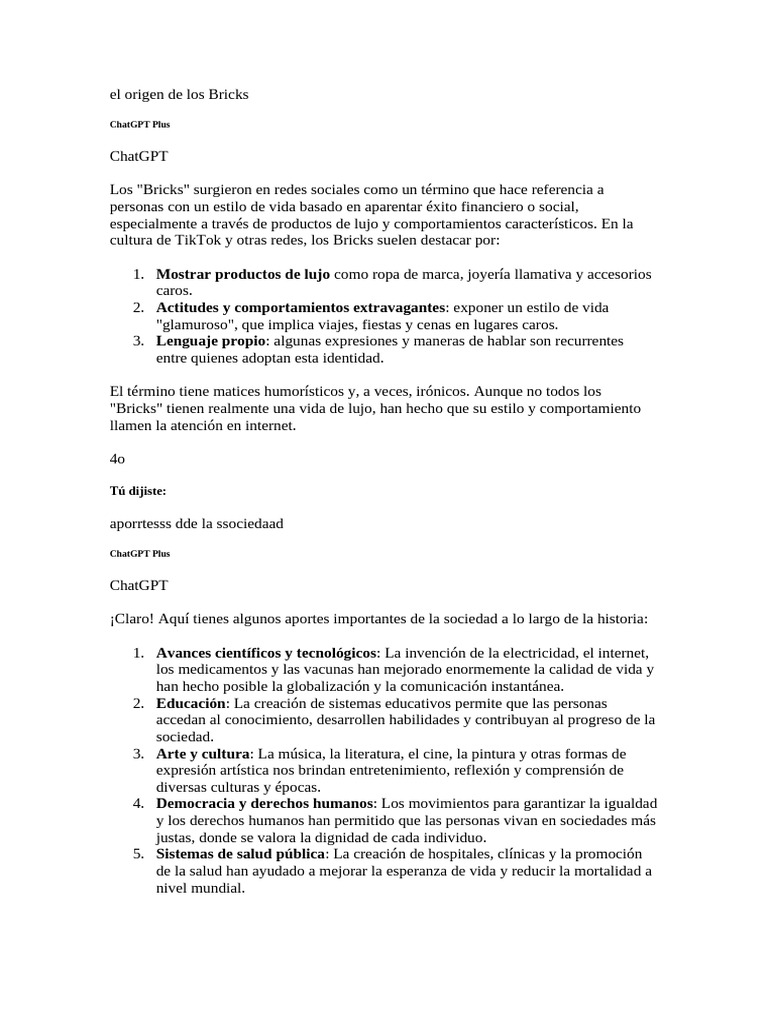 El Origen de Los Bricks | PDF | Sociedad | Calidad de vida