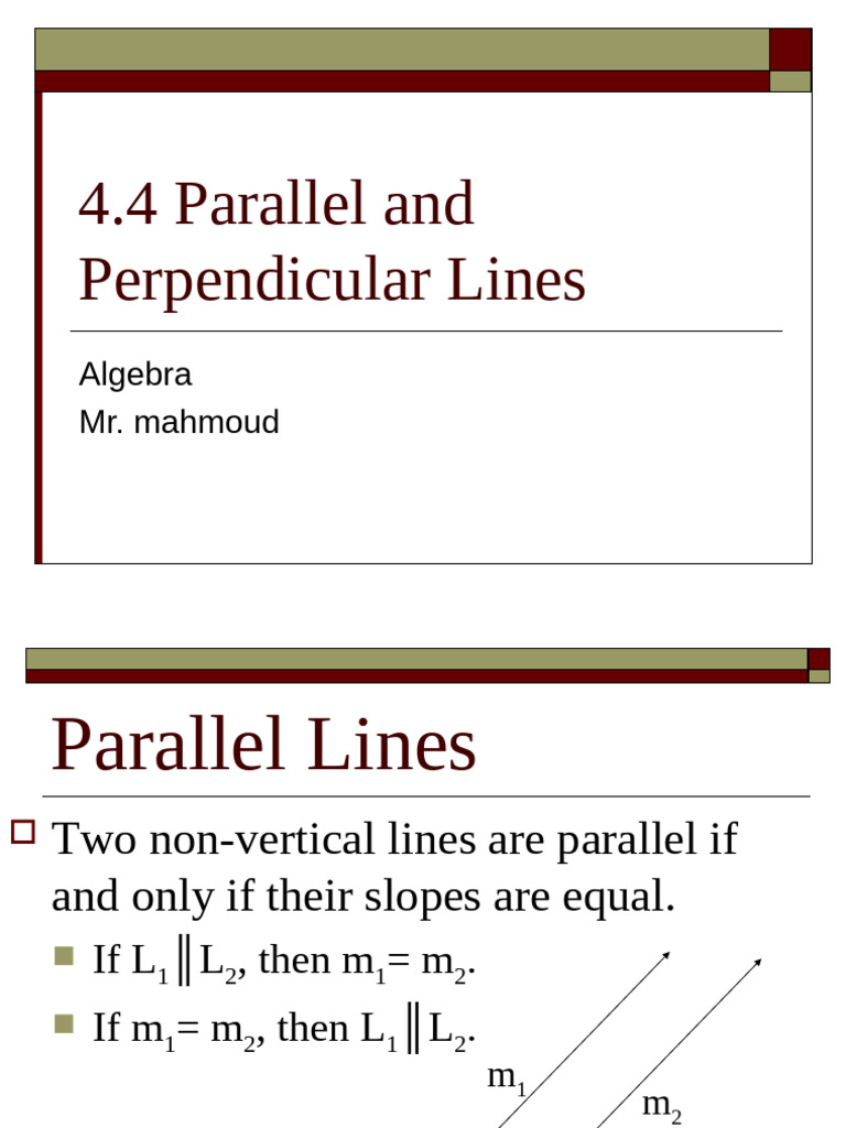 Parallel and Perpendicular Lines | PDF