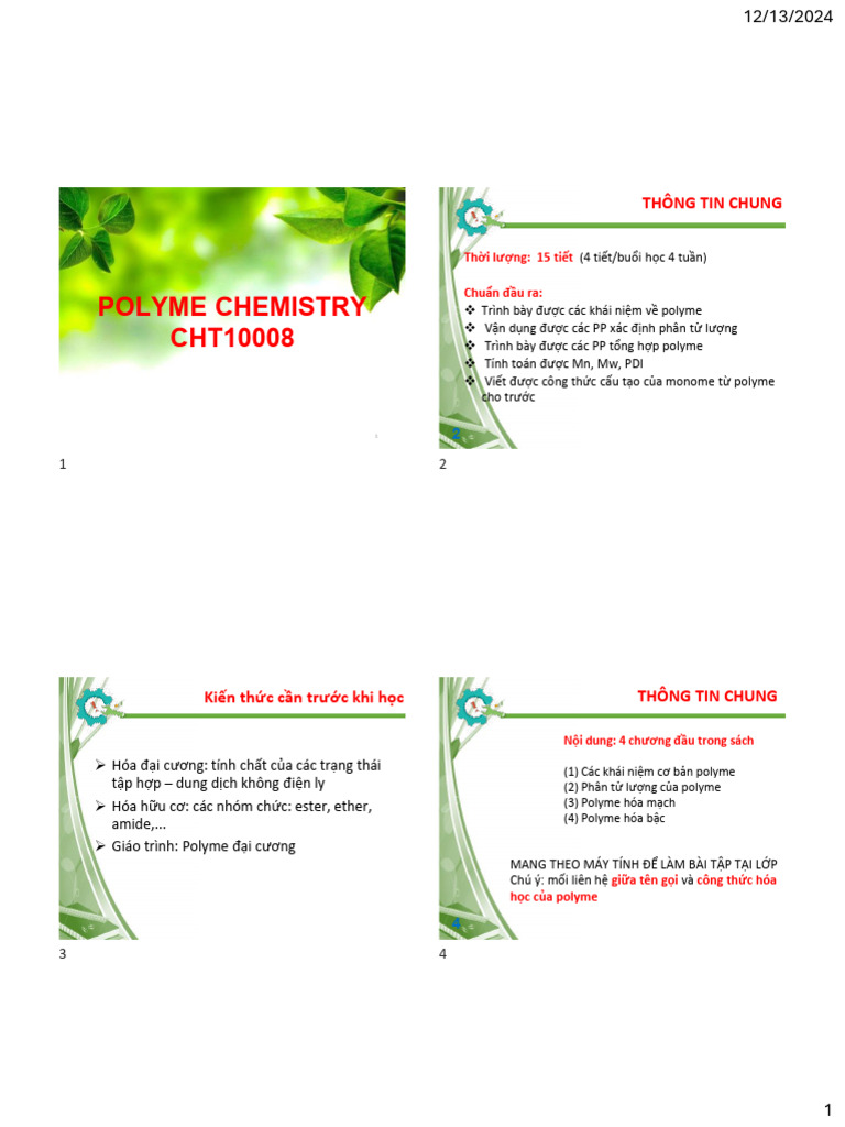 Chapter 1 Introduction Polymer CKH-2024 | PDF