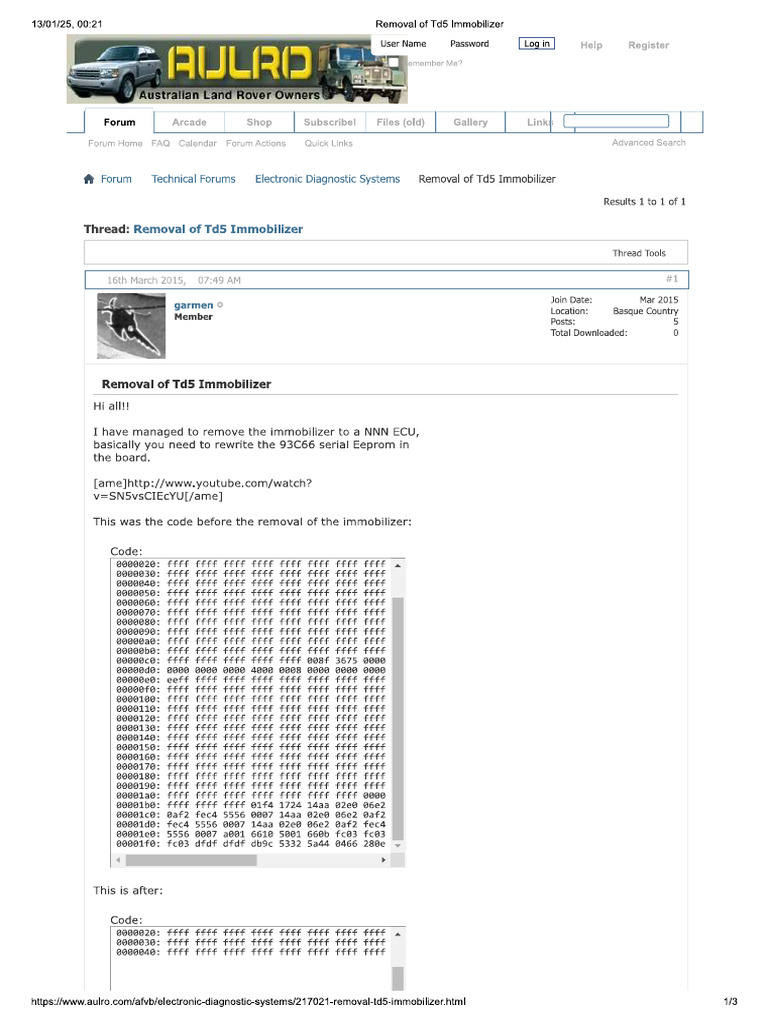 td5 immobilizer | PDF