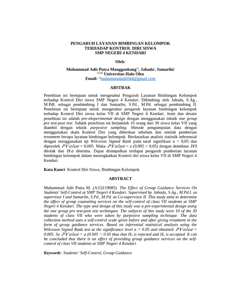 Jurnal Muh. Adit Putra A1q119085-1 | PDF