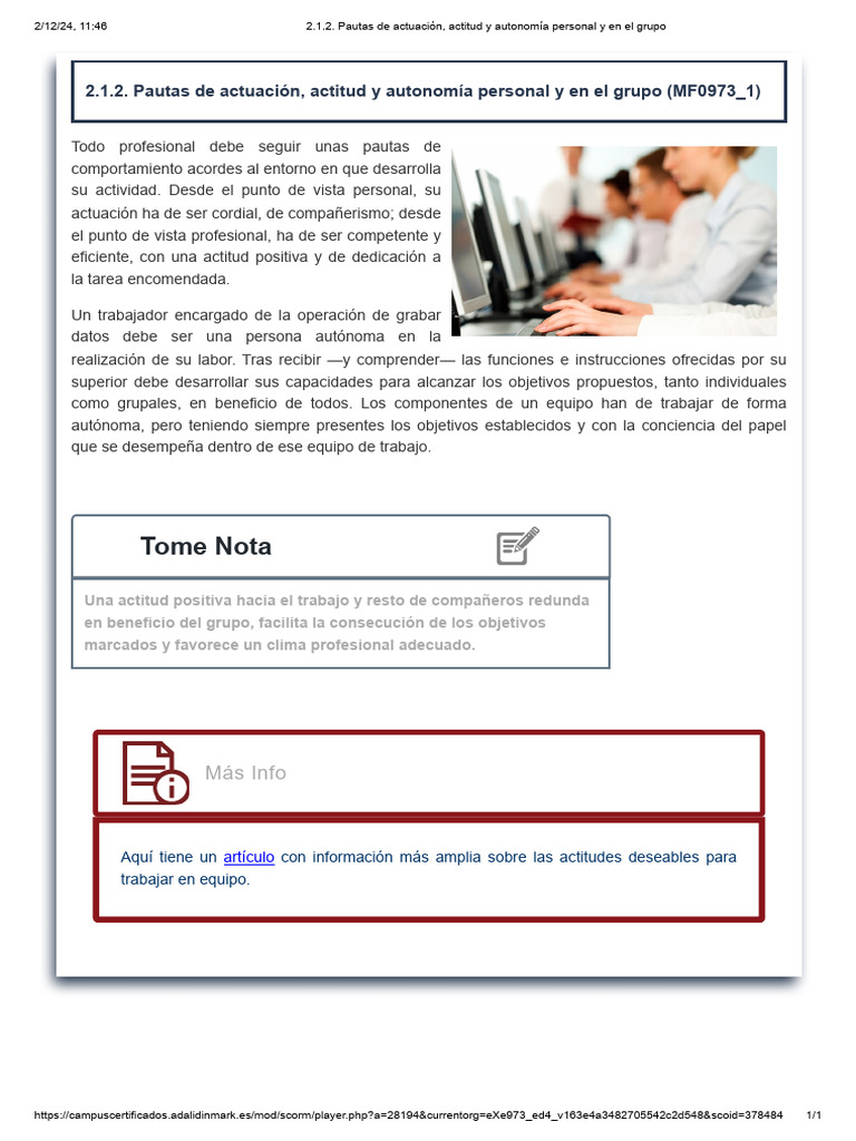 Pautas de actuación y autonomía laboral | PDF