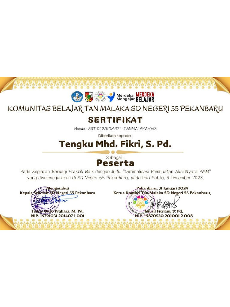 Sertifikat Kombel 2 | PDF