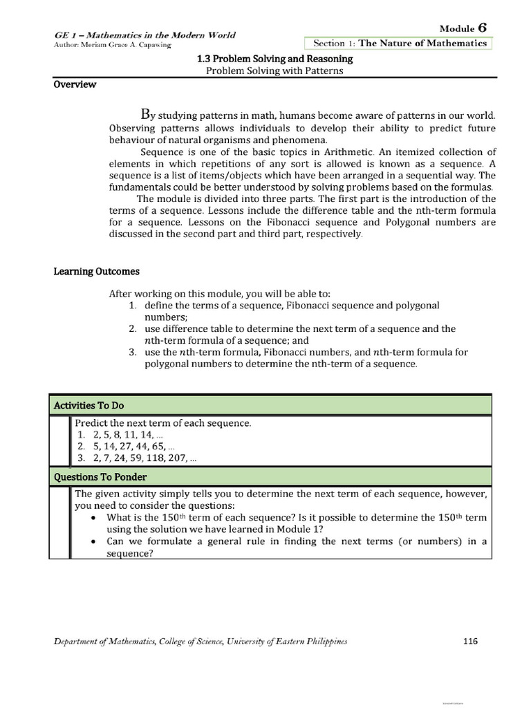 GE1 MMW Module 6 | PDF