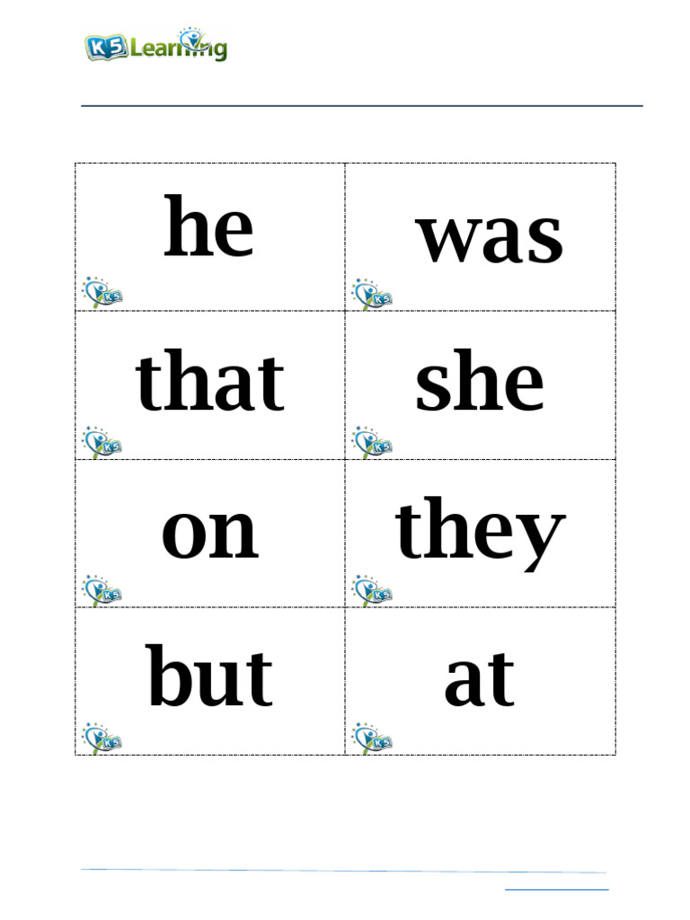 Dolch Sight Words - Primer | PDF