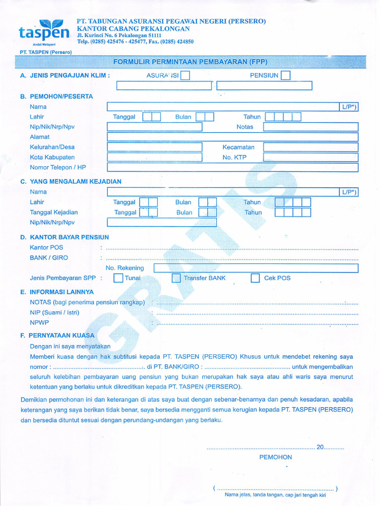 Klim Taspen (BUP) | PDF