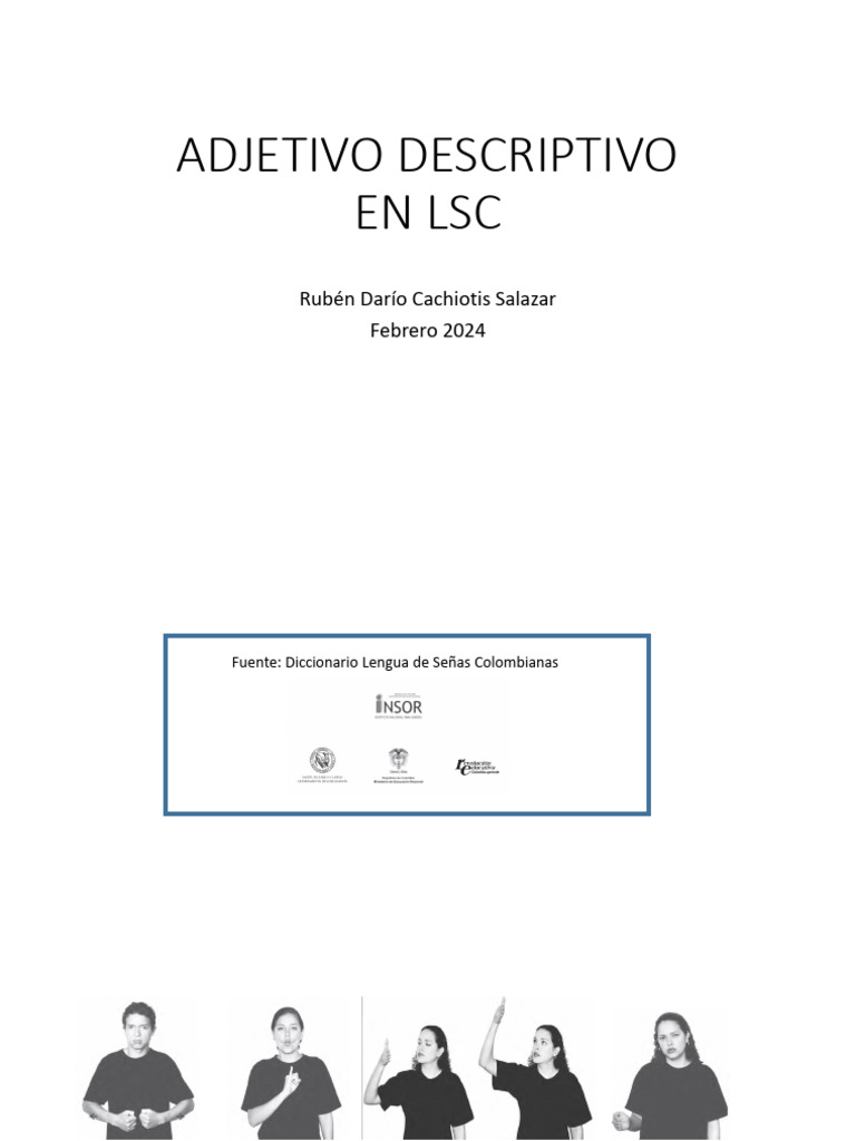 Adjetivos Descriptivos en LSC | PDF