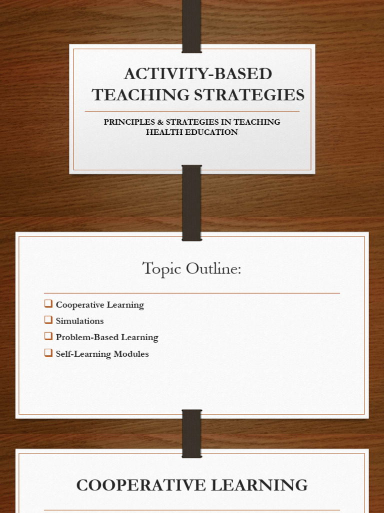 Activity-Based Teaching Strategies | PDF | Learning | Simulation