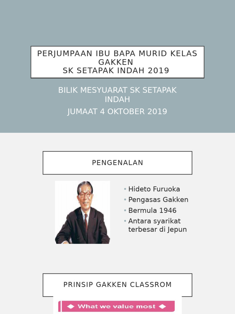 PERJUMPAAN IBU BAPA MURID KELAS GAKKEN | PDF