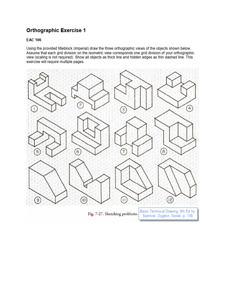 Orthographic Exercise 1 | PDF