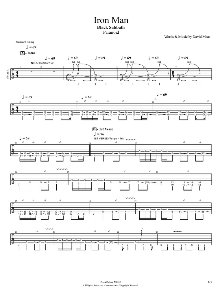 Tab - Iron Main - Black Sabbath | PDF | Sound Recording | Songs