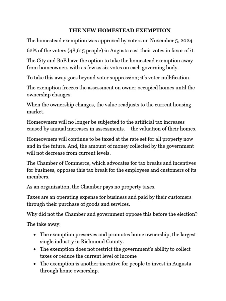 Floating Homestead Talking Points | PDF