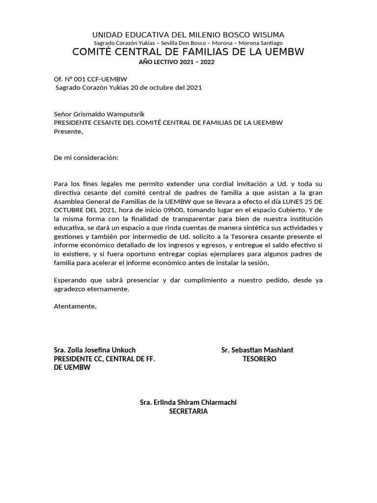 OFICIO A RECTORA 20 Octubre 2021 | PDF