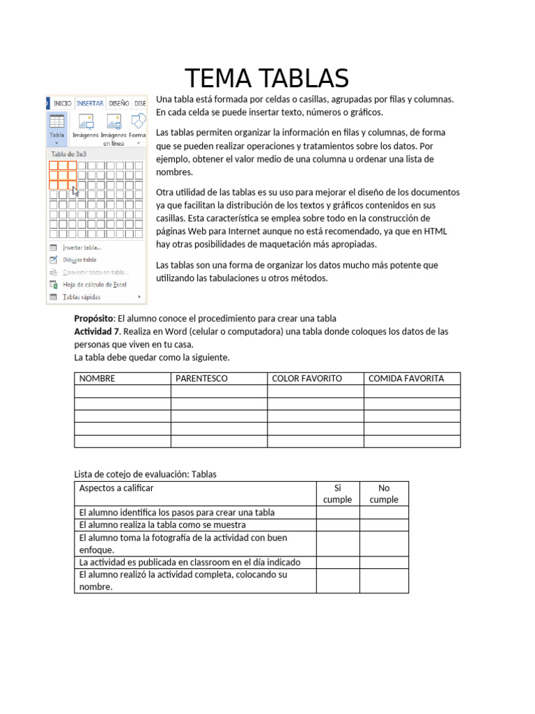 Cómo Crear Tablas en Word | PDF