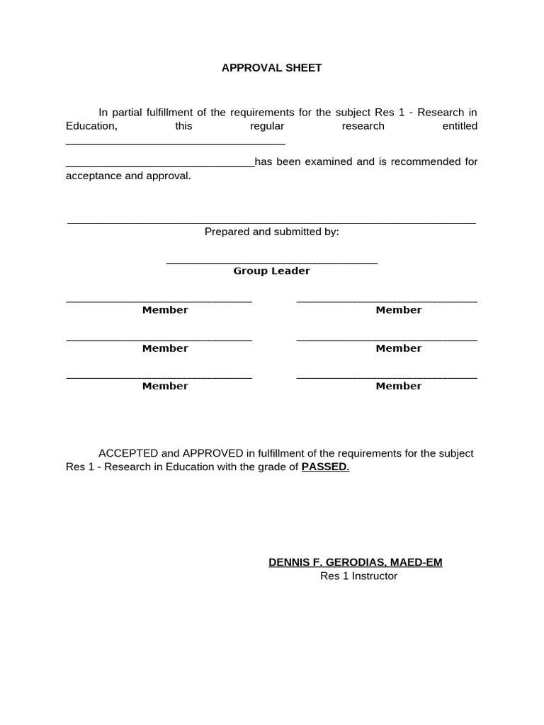 Approval Sheet Research | PDF