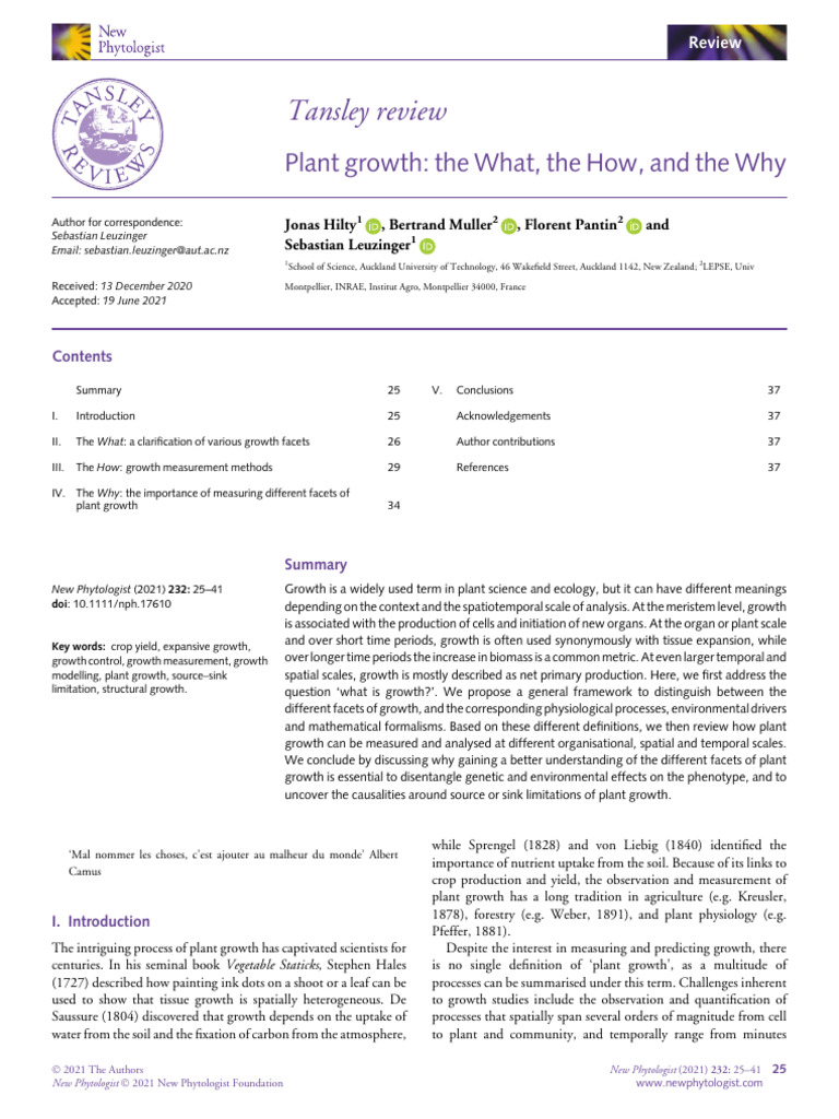 Plant Growth The What The How and The Why | PDF | Plants | Cell (Biology)