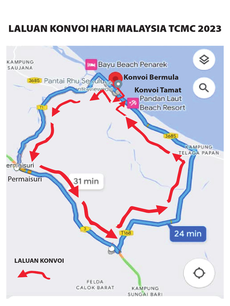 Peta Laluan Konvoi TCMC 2023 Setiu | PDF