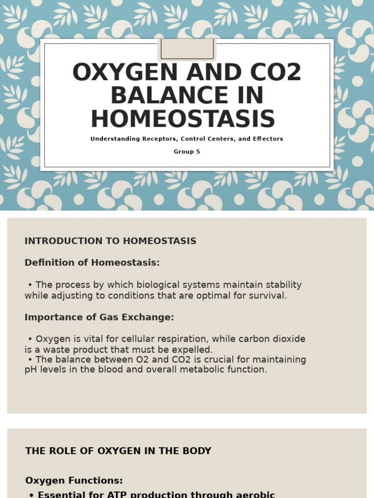 Oxygen and CO2 Balance in HOMEOSTASIS | PDF | Breathing | Homeostasis