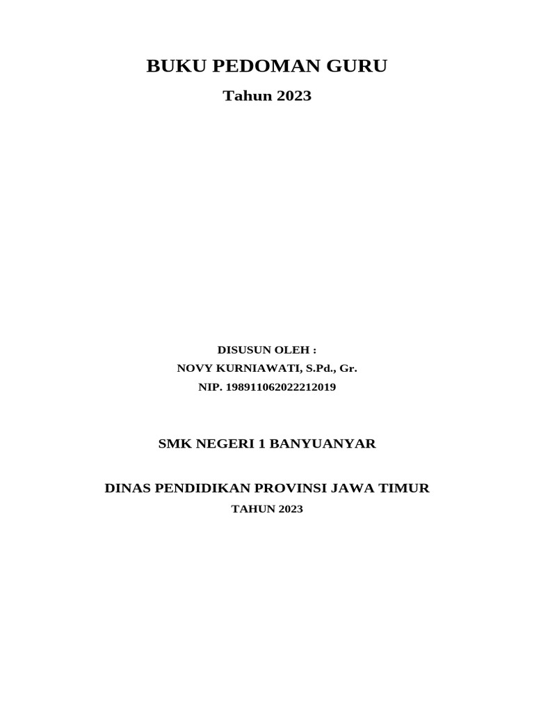Contoh Buku Pedoman Guru | PDF