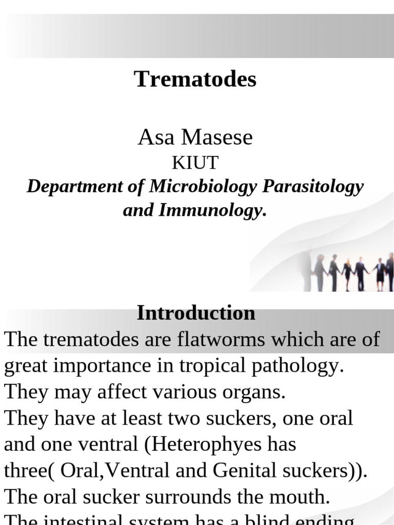 Trematodes PPT-1 | PDF | Diseases And Disorders | Medical Specialties