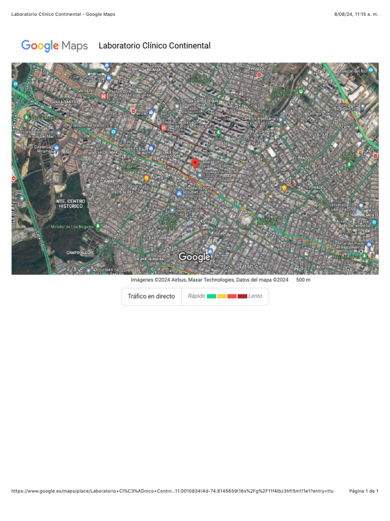 Laboratorio Clínico Continental - Google Maps | PDF