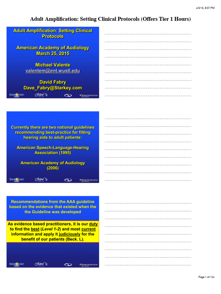 Adult Amplification Clinical Protocols | PDF