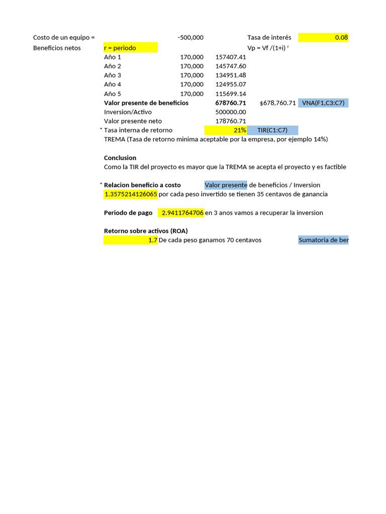 Ejercicio TIR TMAR | PDF