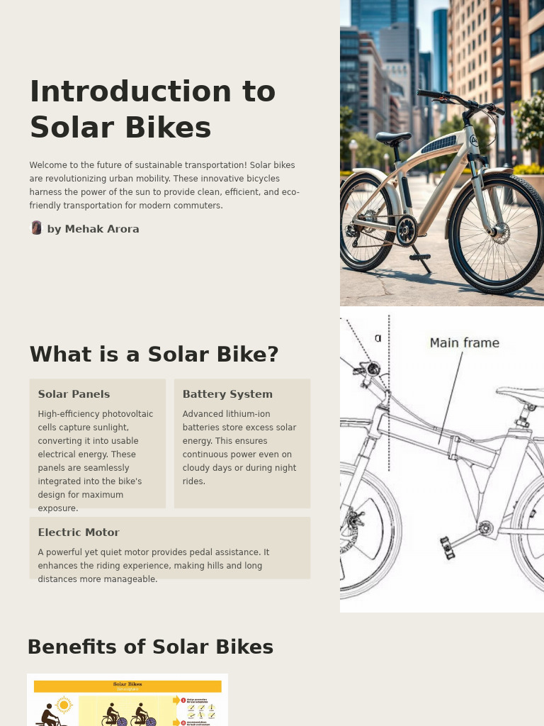 Introduction To Solar Bikes | PDF | Solar Power | Sustainable Transport