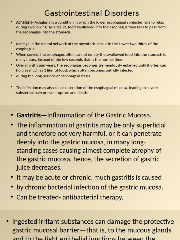 Overview of Gastrointestinal Disorders | PDF | Stomach | Esophagus