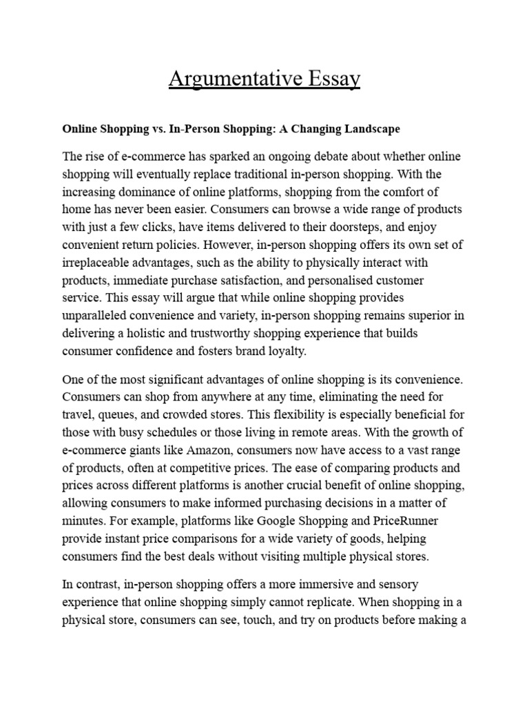 Argumentative Essay-2 | PDF | Online Shopping | Retail