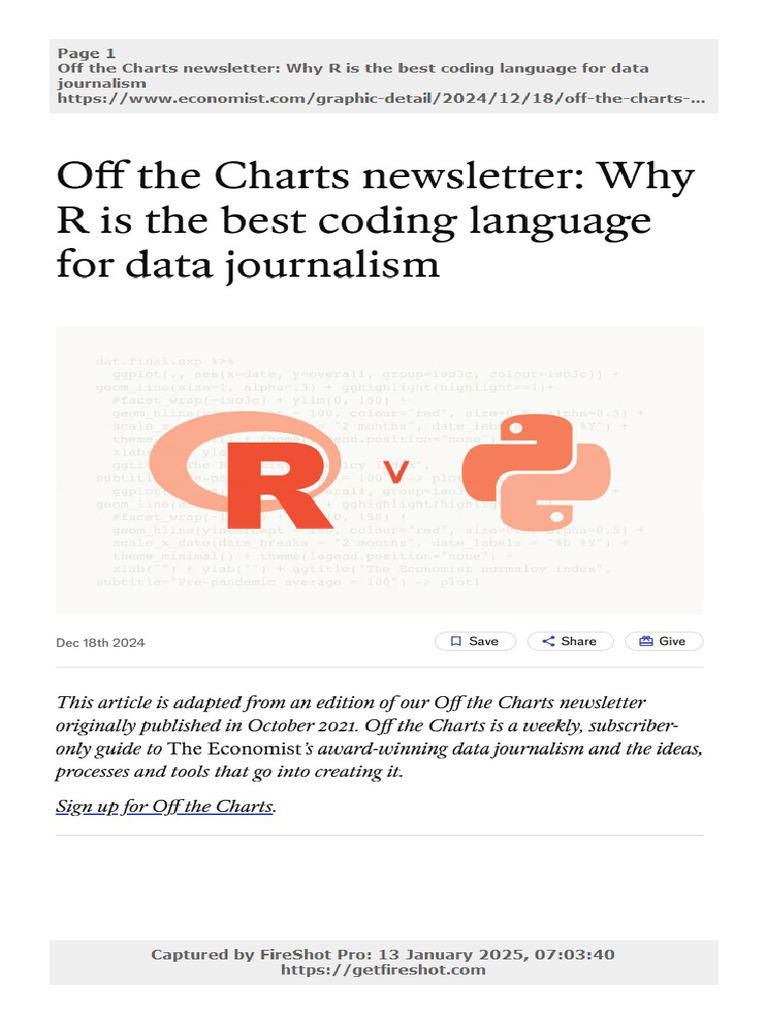 Why R is the best coding language for data journalism | PDF | R (Programming Language ...