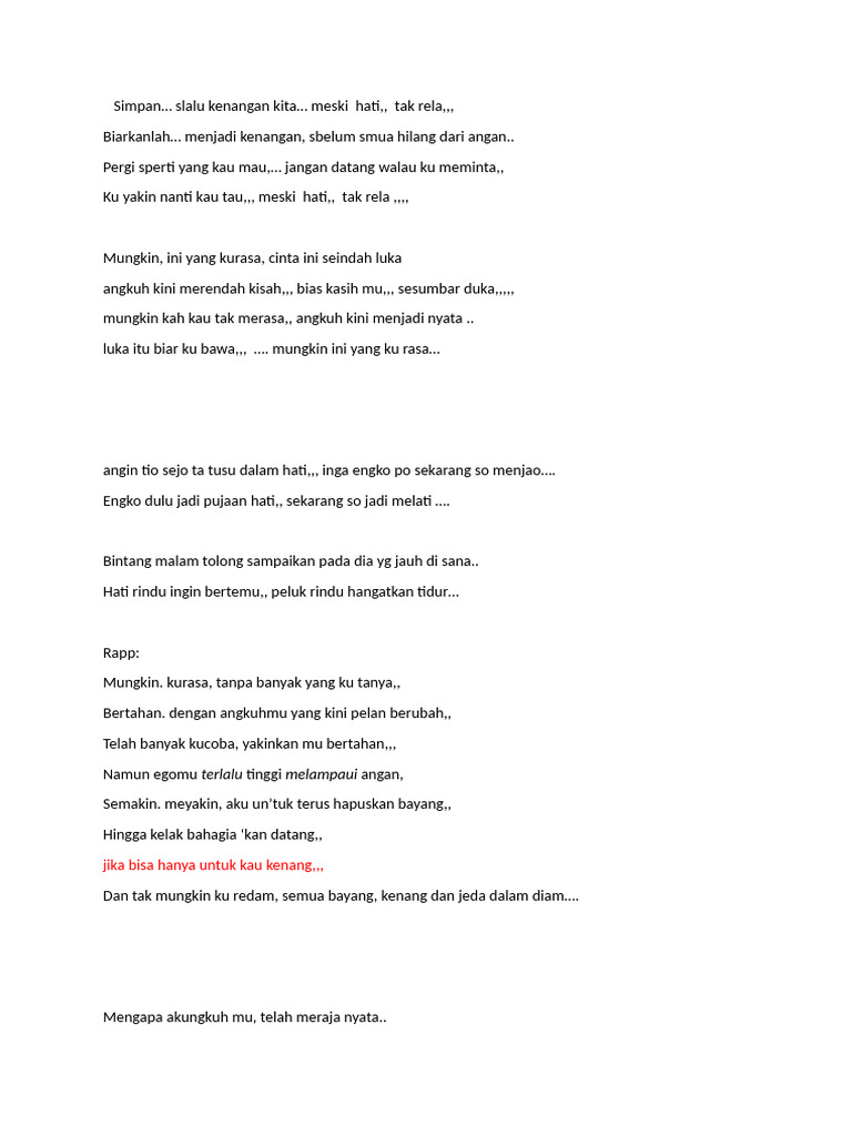 Contoh Lirik Lagu Rap | PDF