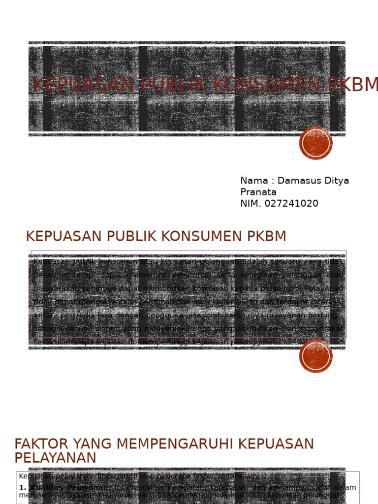 Faktor dan Indikator Kepuasan Pelanggan PKBM | PDF