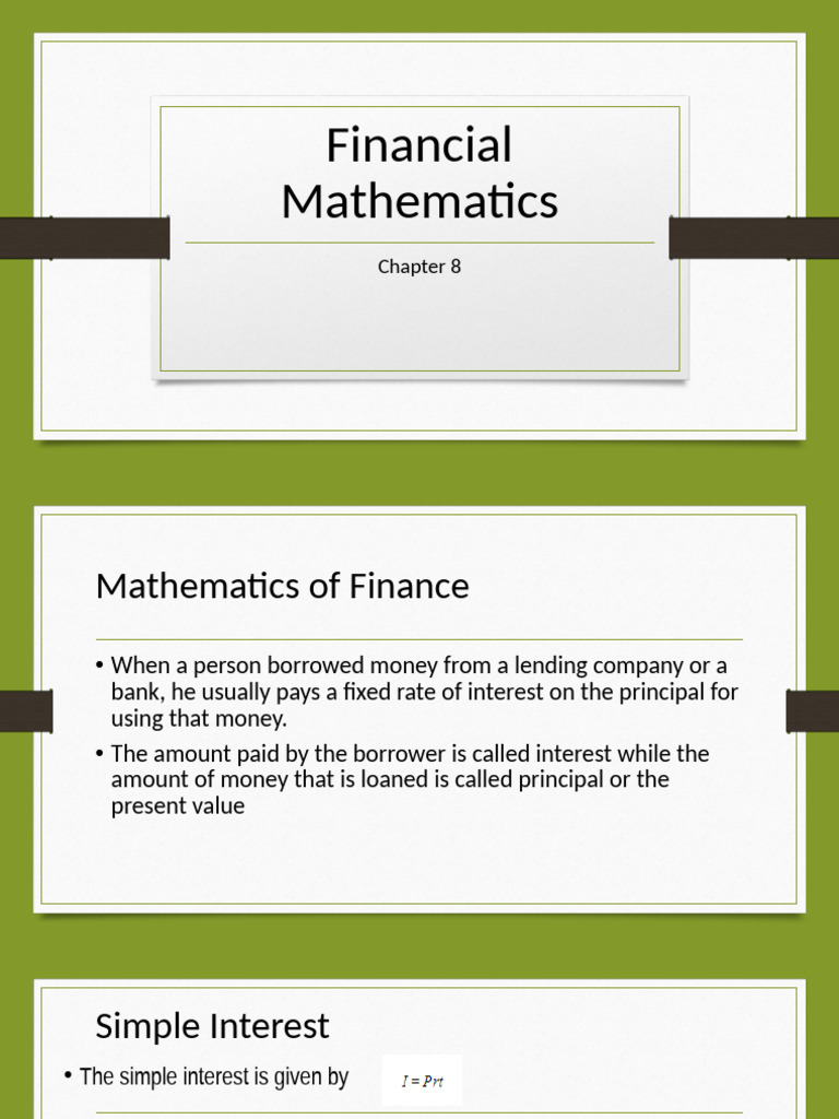 Chapter 7 Financial Mathematics | PDF | Bonds (Finance) | Interest
