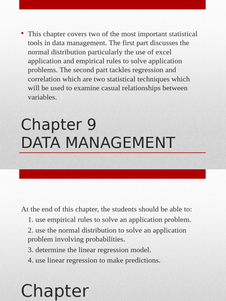 Data Management: Normal Distribution & Regression | PDF | Normal ...