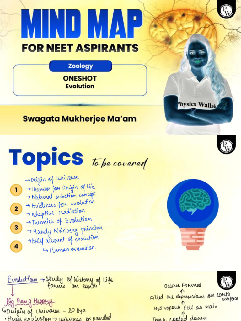 Evolution - Class Notes - NEET Mind Map 2025 | PDF