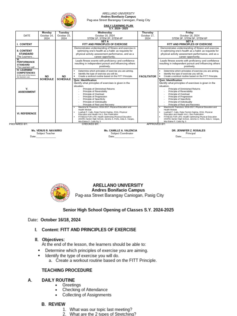 Q2 L2 FITT-Principle-of-Exercise | PDF | Determinants Of Health | Physical Fitness
