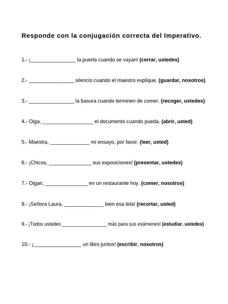 Actividad Imperativo | PDF