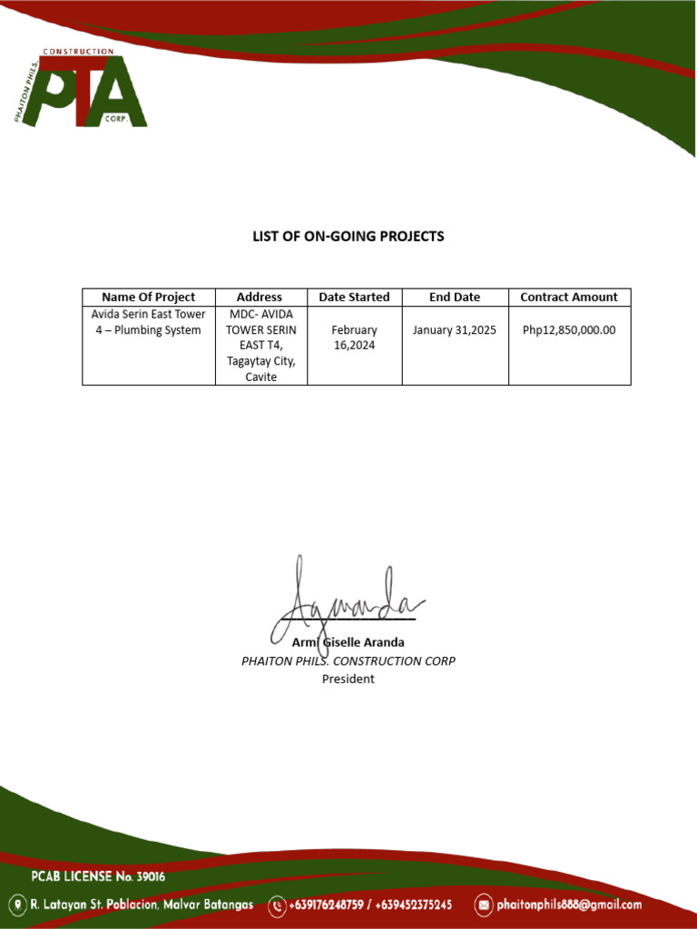 List of On-Going Project | PDF