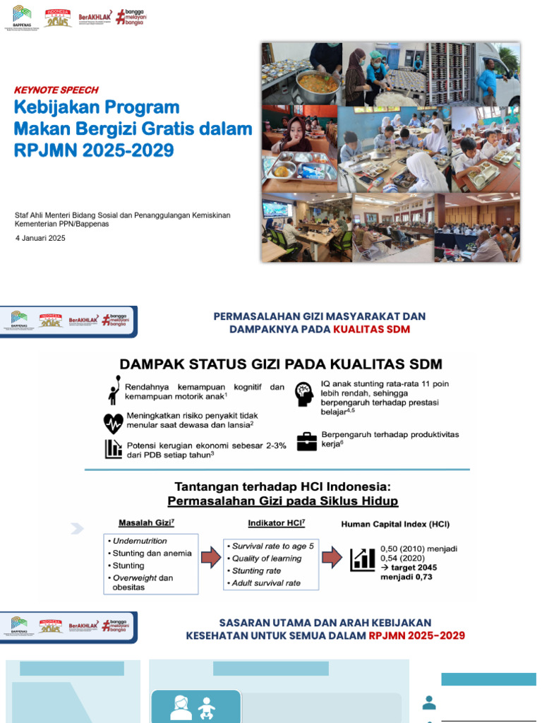 R2sahli SPK-Kebijakan Program Makan Bergizi Gratis Dalam RPJMN 2025-2029-4 Jan 2025-Rev | PDF